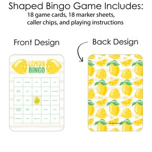 So Fresh - Lemon - Bingo Cards and Markers - Citrus Lemonade Party ...