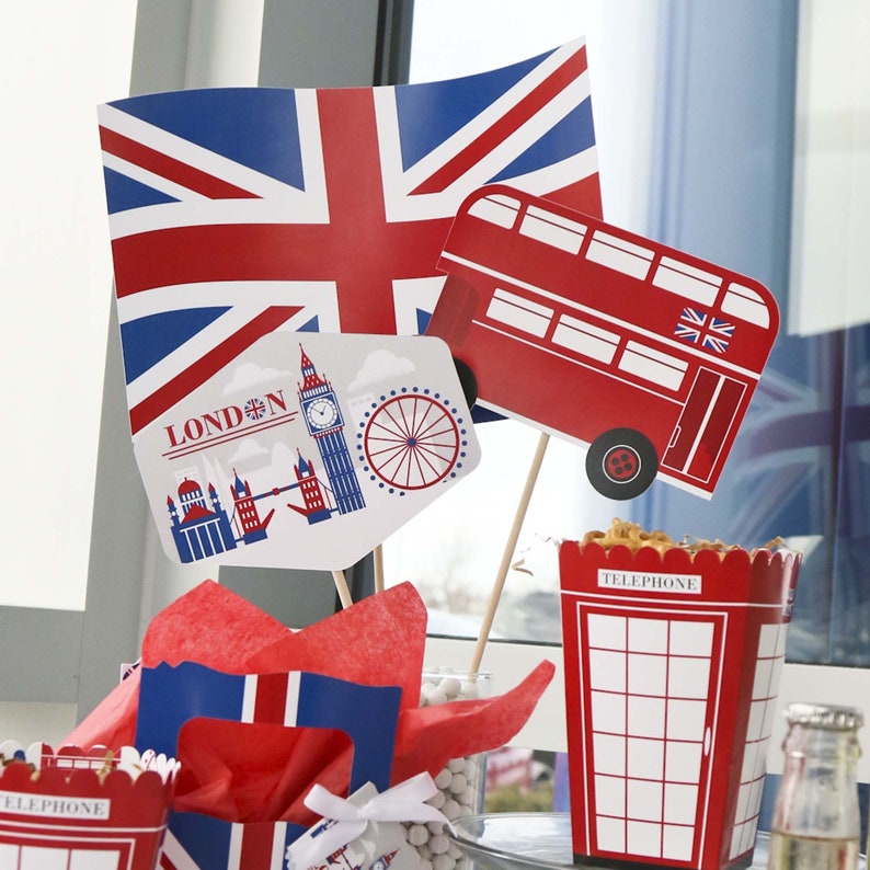 Cheerio London British UK Party Centerpiece Sticks Table - Etsy