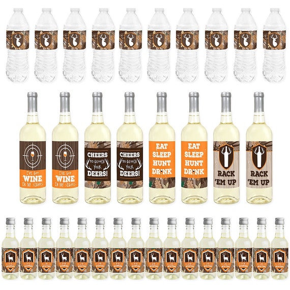 Gone Hunting - Mini Wine Bottle Labels, Wine Bottle Labels and Water ...