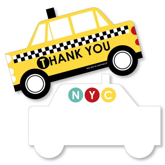 NYC Cityscape - Shaped Thank You Cards - New York City Party Thank You ...