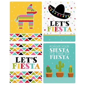 Let's Fiesta Wine Labels - Mexican Party Wine Labels - Cinco De Mayo ...