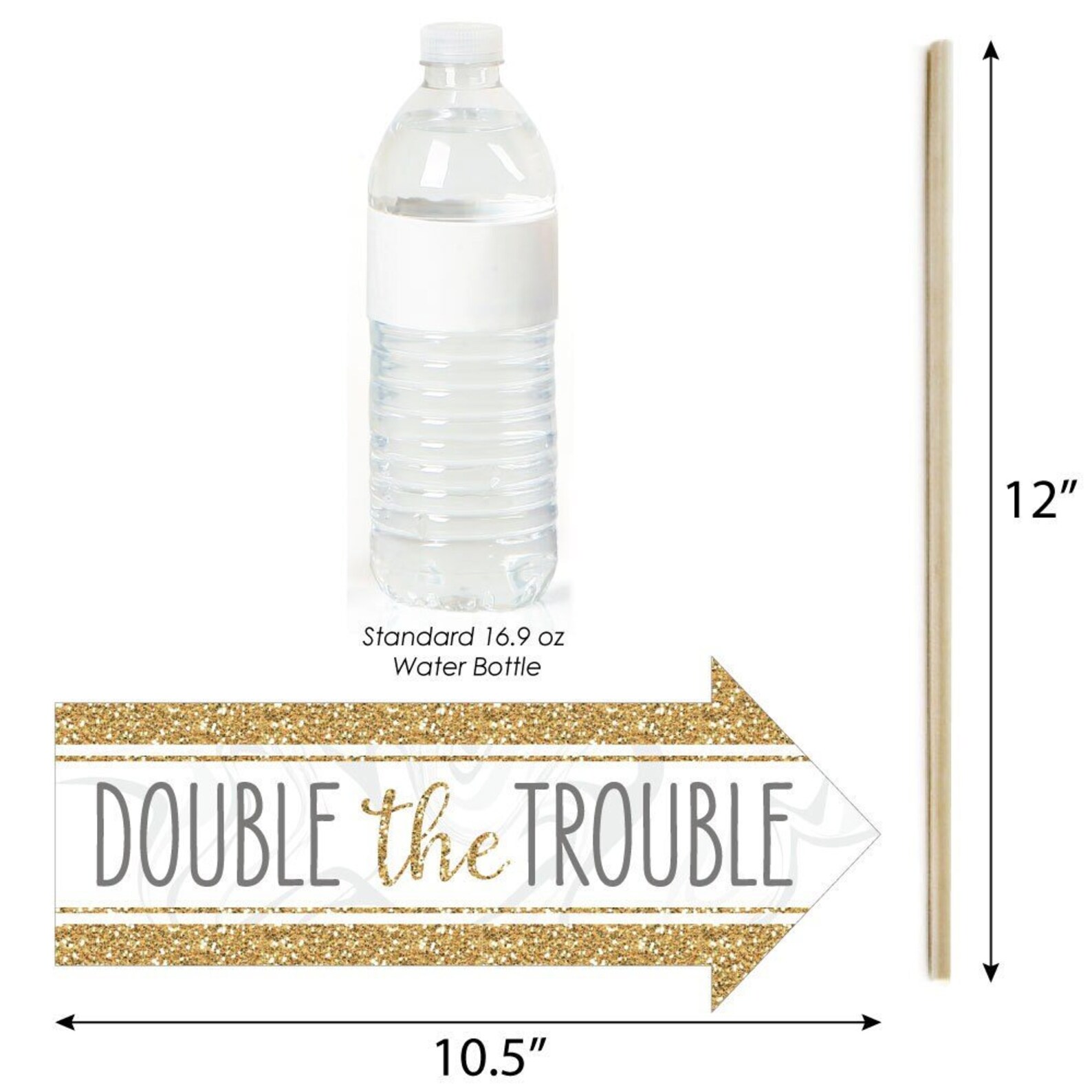 Funny It's Twins - Gold - Photo Booth Props - Twins Baby Shower Photo ...