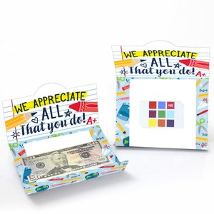 Back to School First Day of School Teacher Appreciation Money and Gift ...