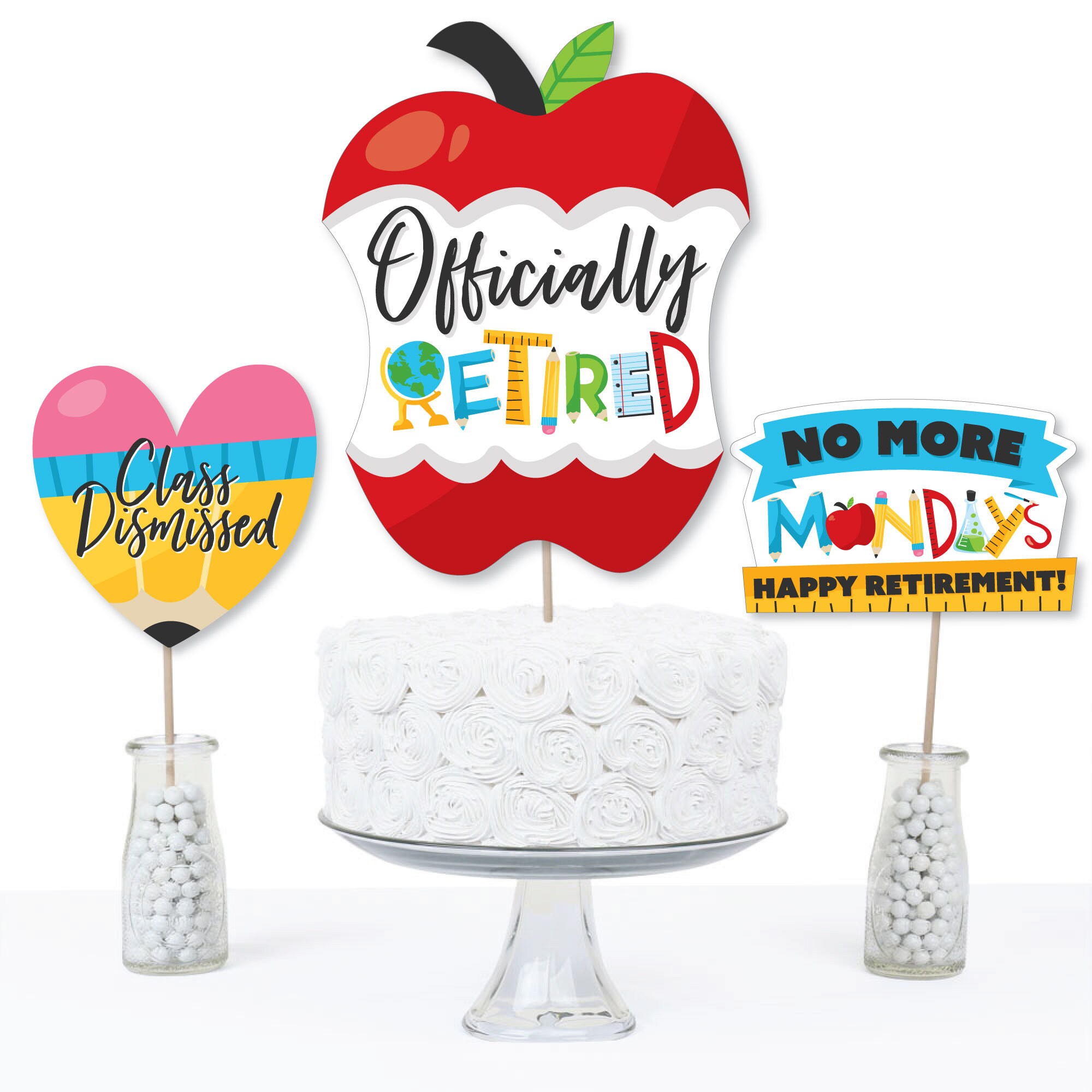 Teacher Retirement - Happy Retirement Party Centerpiece Sticks - Table ...
