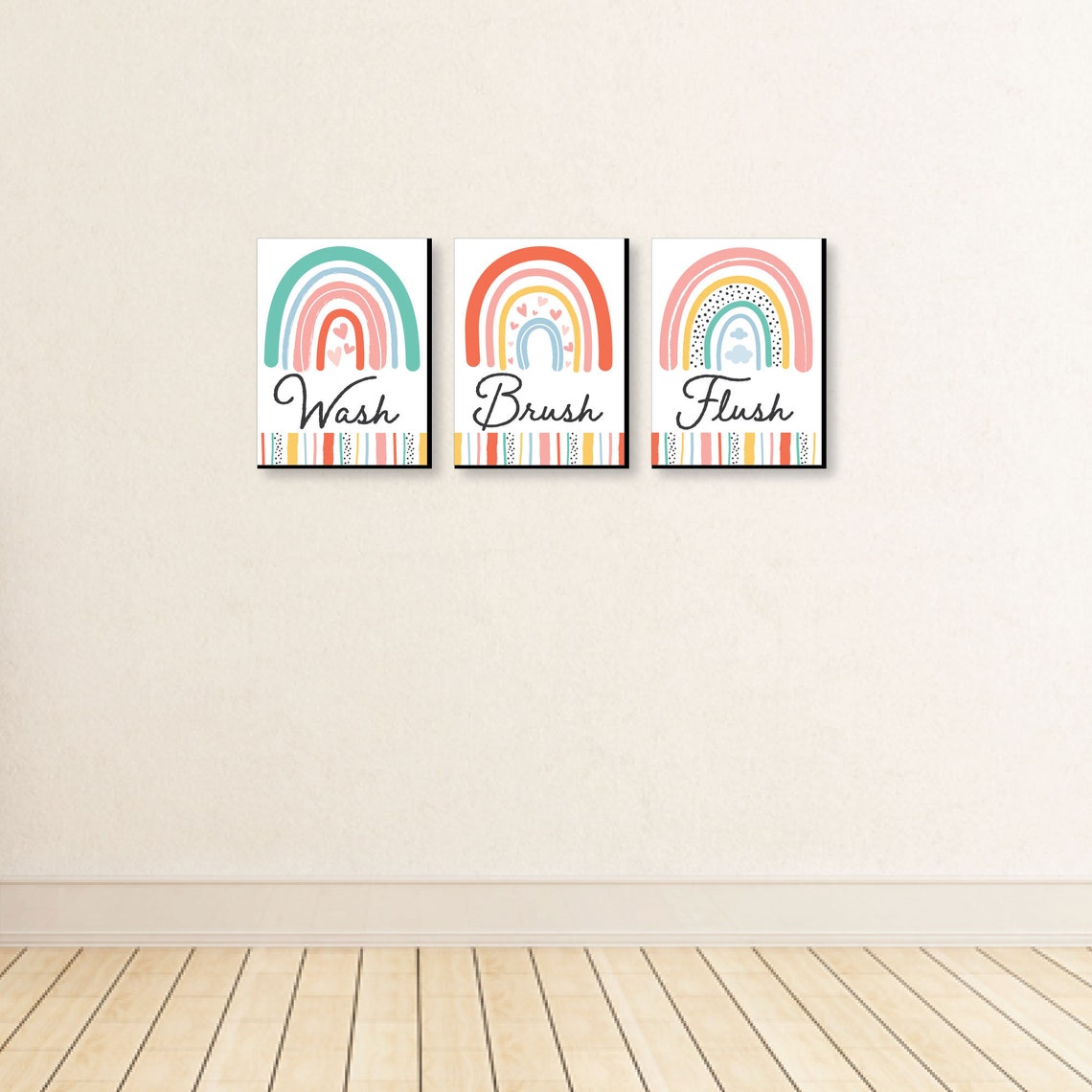 Hello Rainbow Boho Kids Bathroom Rules Wall Art 7.5 X 10 - Etsy