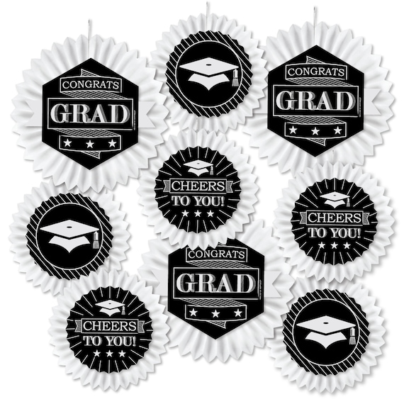 Graduation Cheers - Hanging Graduation Party Tissue Decoration Kit ...