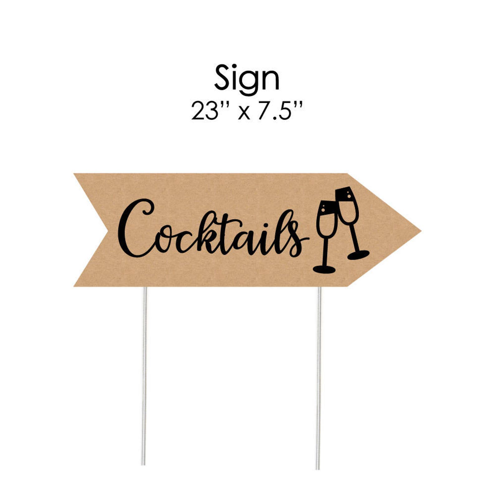 Wedding & Reception Signs Rustic Wedding Cocktails Sign | Etsy