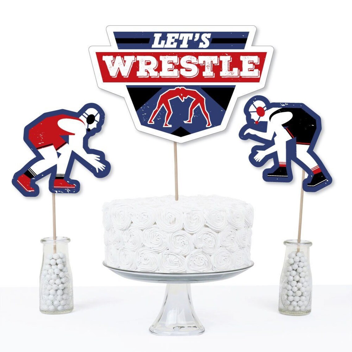 Own the Mat - Wrestling - Centerpiece Sticks - Wrestling Themed Party ...