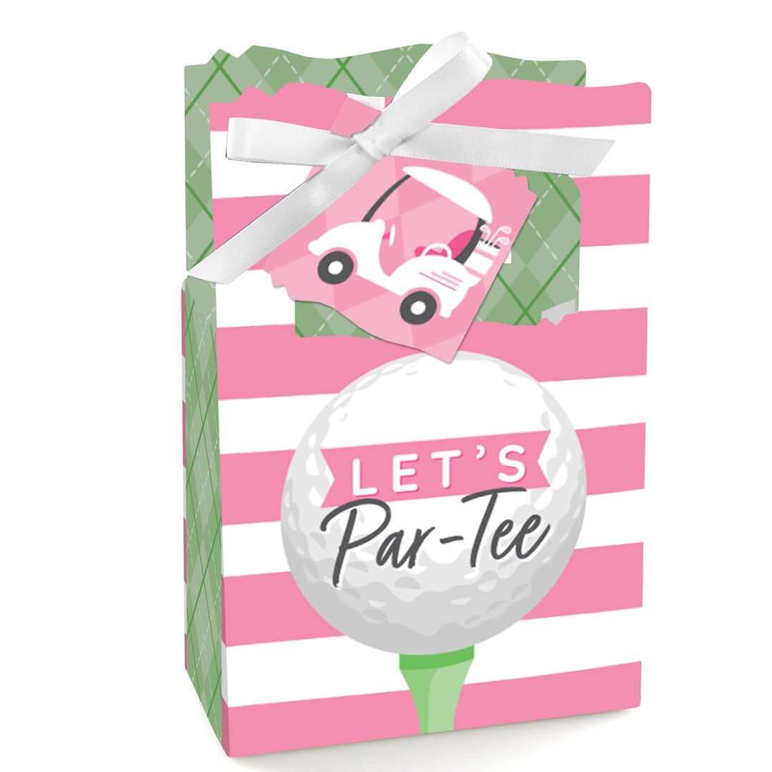 Golf Girl - Pink Birthday Party or Baby Shower Favor Boxes - Set of 12 ...