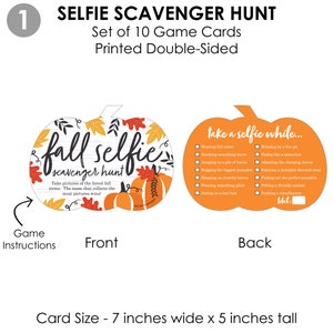 Fall Pumpkin - 4 Halloween or Thanksgiving Party Games - 10 Cards Each ...