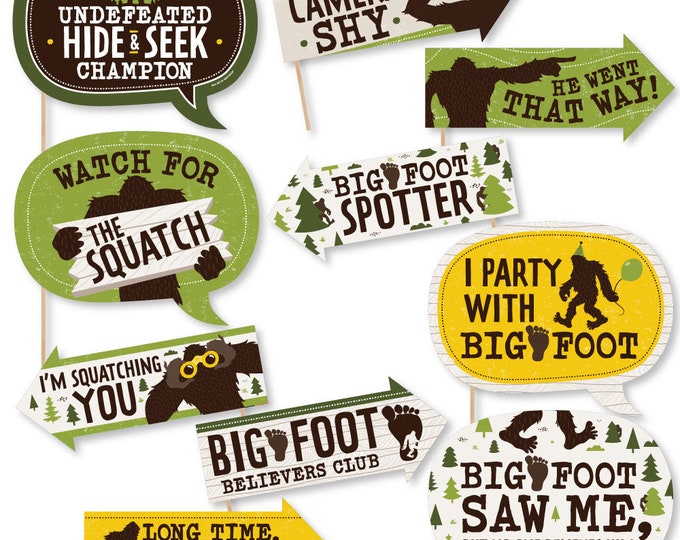 Funny Sasquatch Crossing - Bigfoot Party or Birthday Party Photo Booth ...