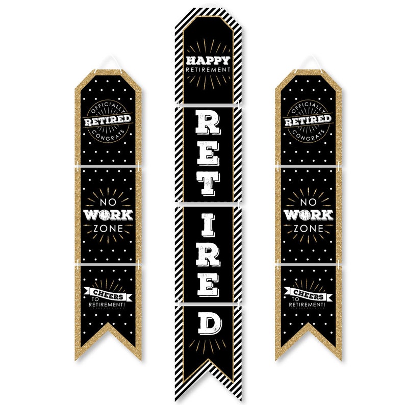 Happy Retirement - Hanging Vertical Paper Door Banners - Retirement ...