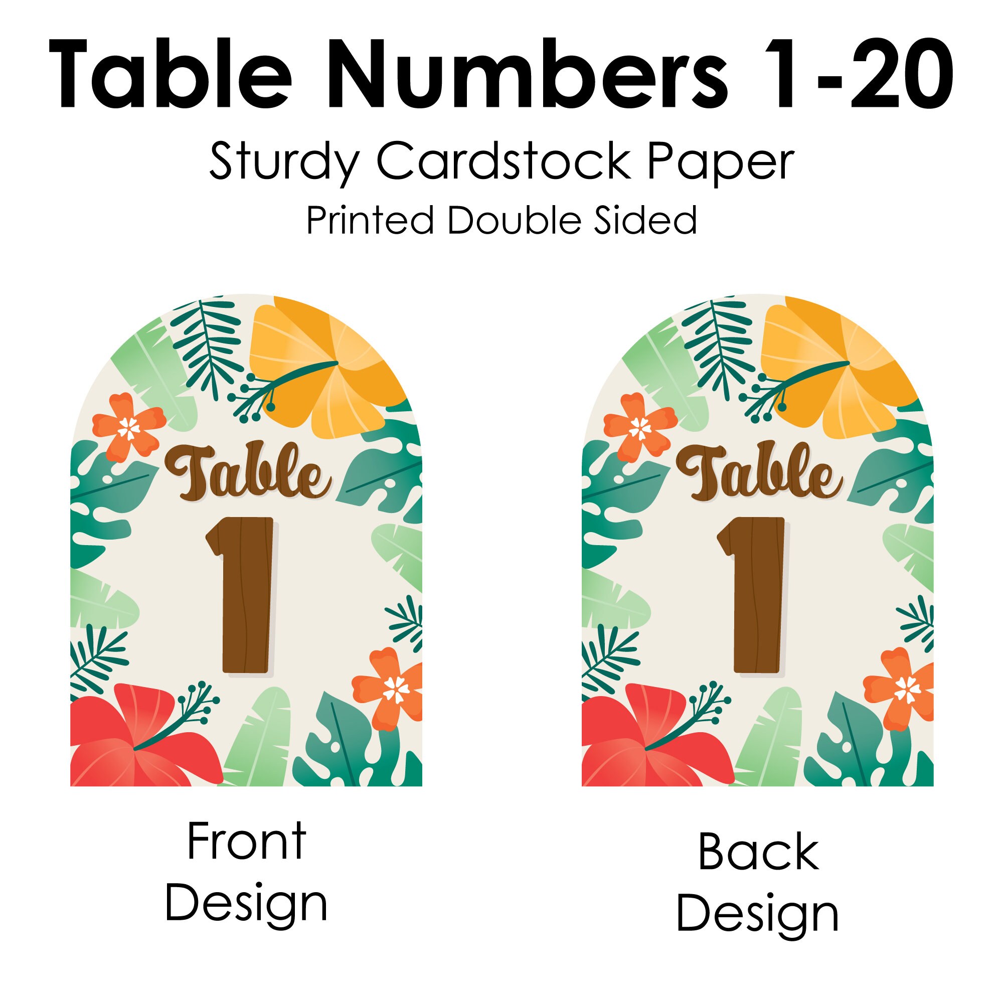 Tropical Luau - Hawaiian Beach Party Double-sided 5 X 7 Inches Cards ...