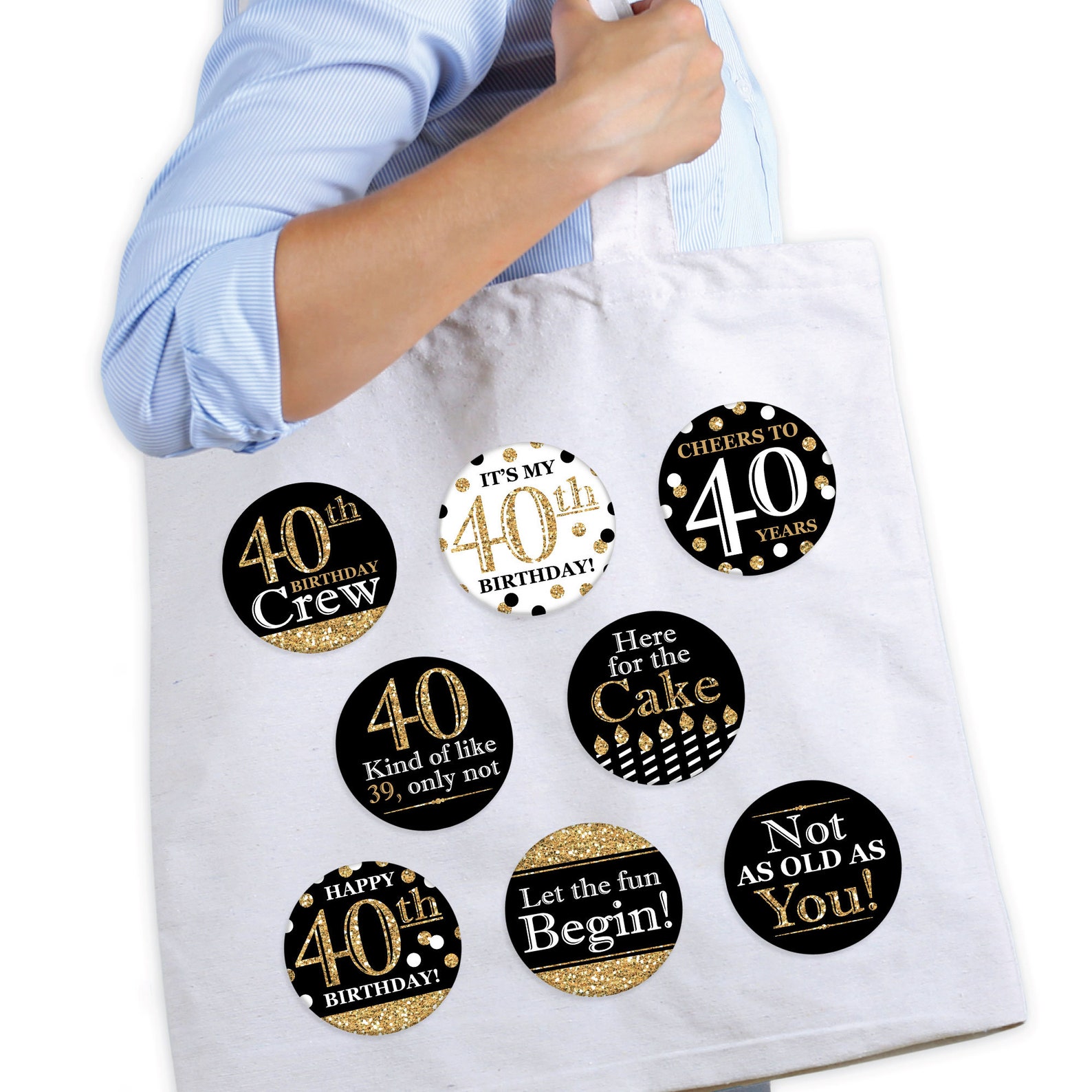 Adult 40th Birthday Gold 3 Inch Birthday Party Badge | Etsy