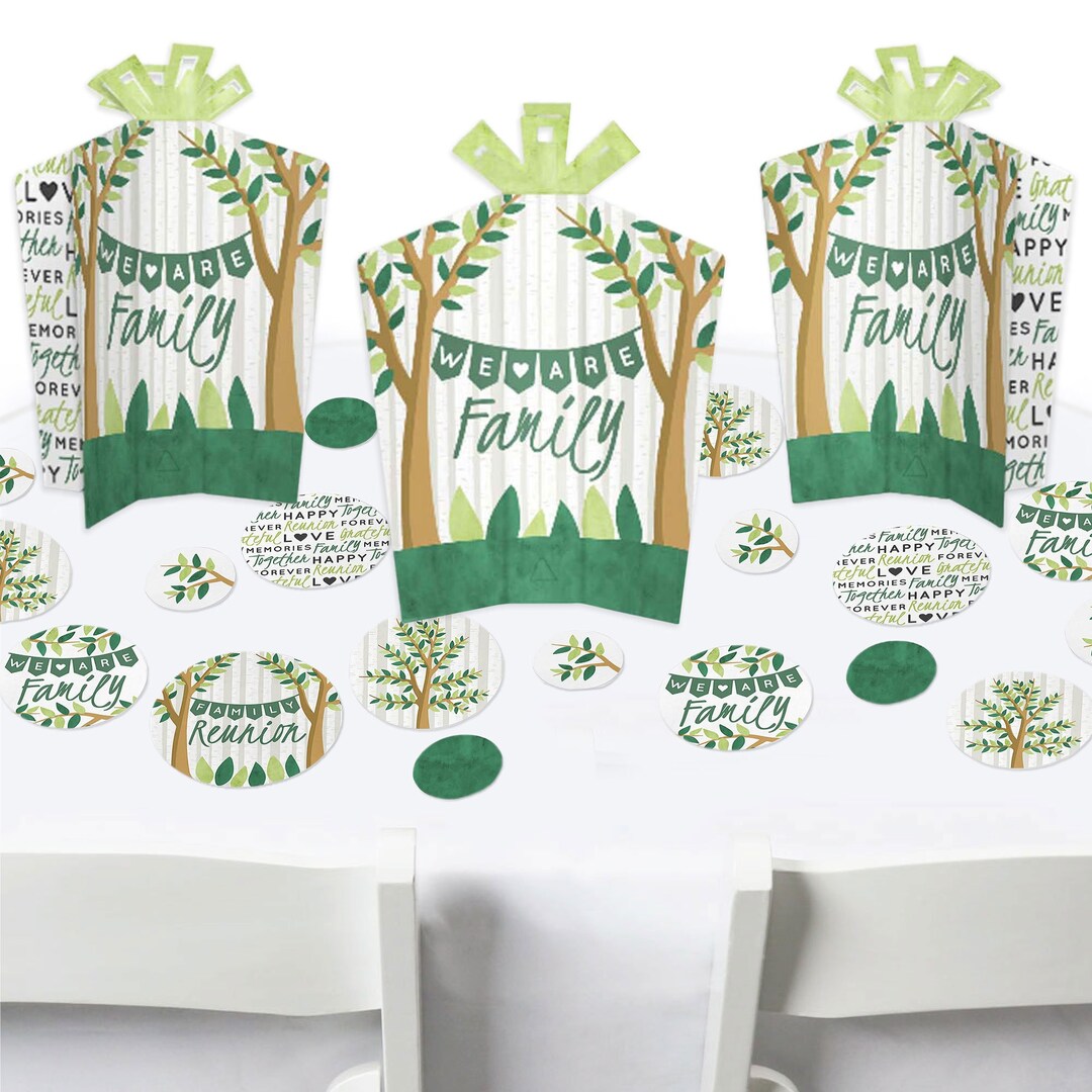 Family Tree Reunion - Family Gathering Party Decor and Confetti ...
