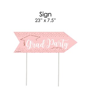 Rose Gold Grad - Graduation Party Arrows - Double Sided Outdoor Yard ...
