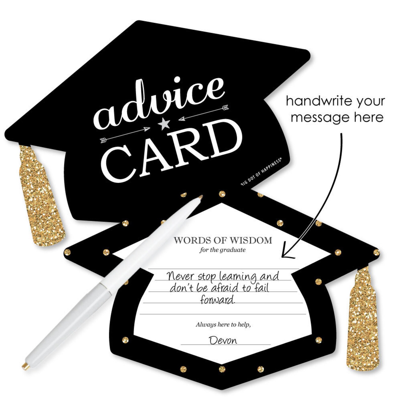 Tassel Worth the Hassle Gold Grad Cap Wish Card Graduation - Etsy