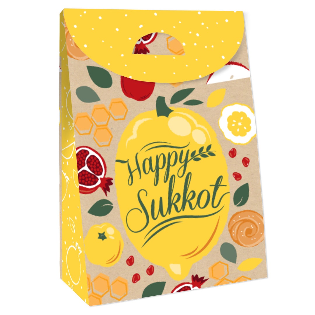 Sukkot - Sukkah Jewish Holiday Gift Favor Bags - Party Goodie Boxes ...