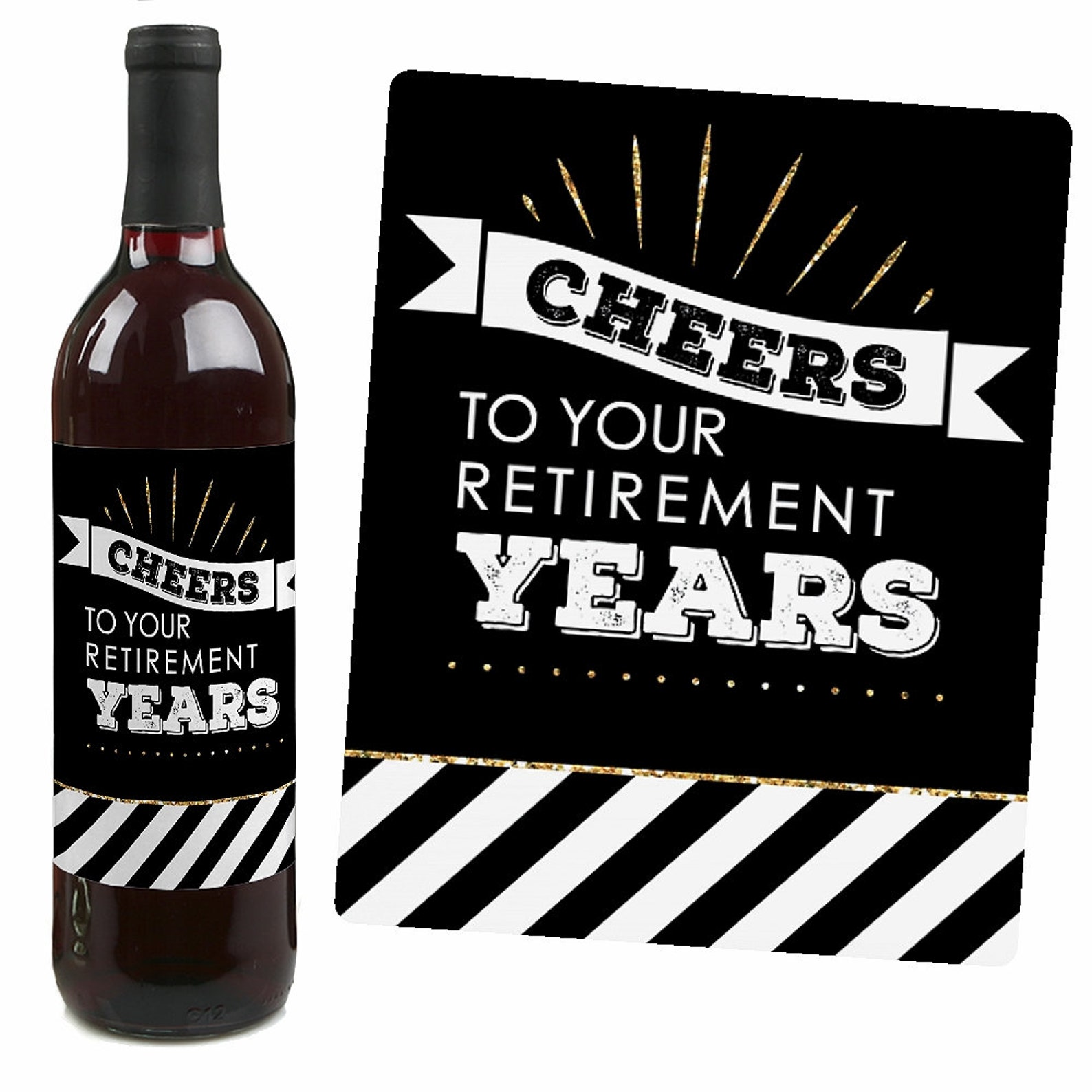 Happy Retirement Wine Bottle Sticker Labels Retirement | Etsy
