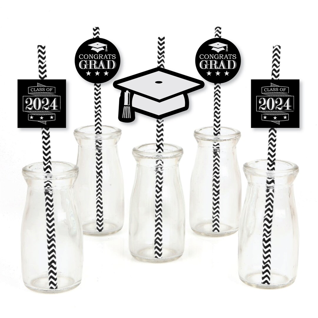 Graduation Cheers Paper Straw Decor 2024 Graduation Party - Etsy