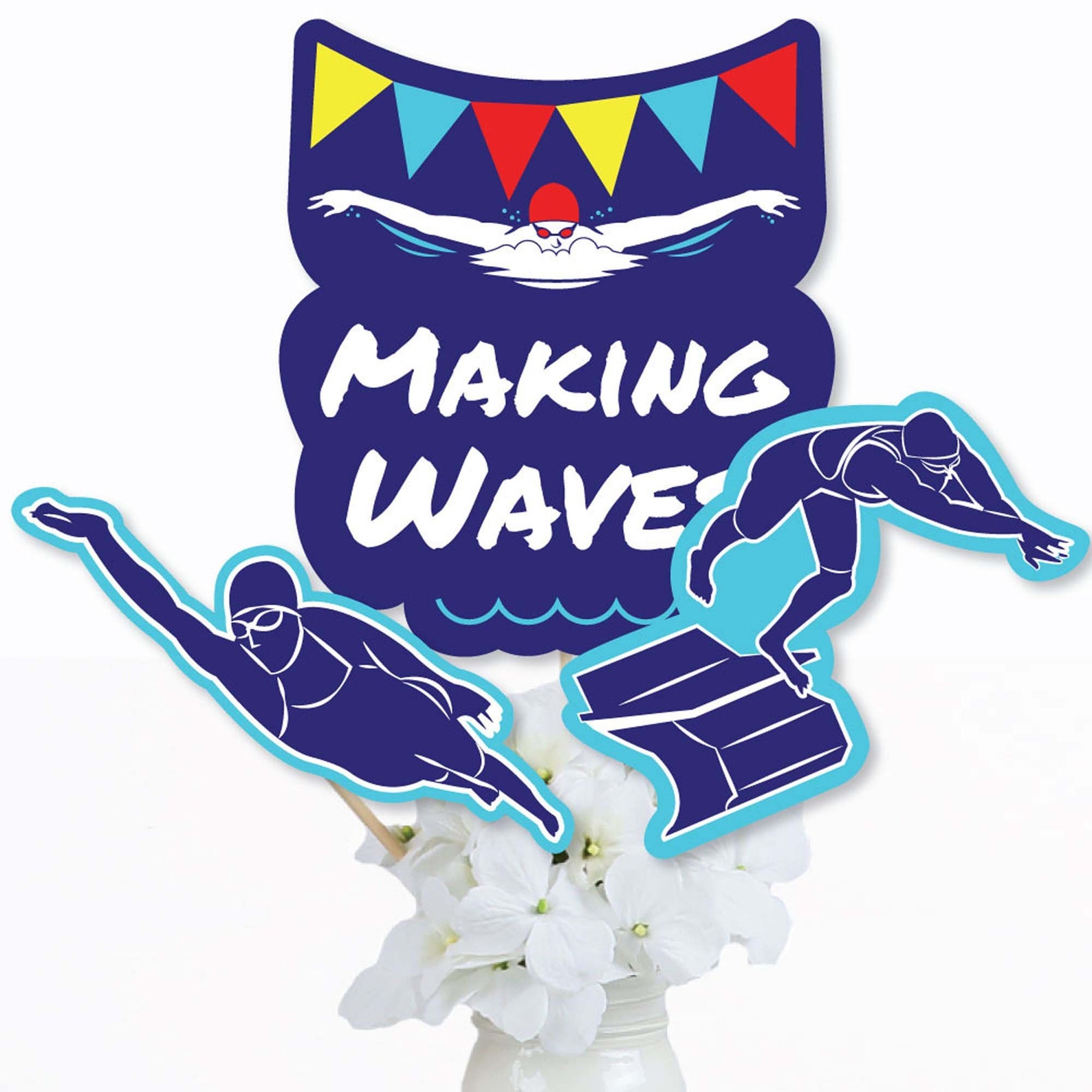 Making Waves Swim Team Centerpiece Sticks Swimming Party - Etsy