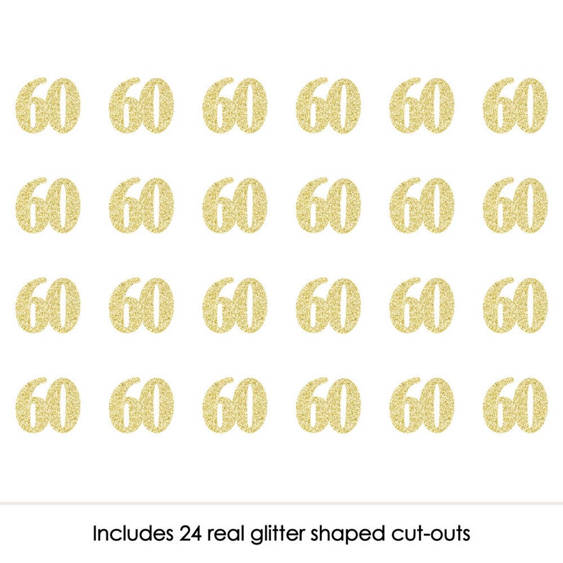 Gold Glitter 60 No-mess Real Gold Glitter Cut-out Numbers - Etsy
