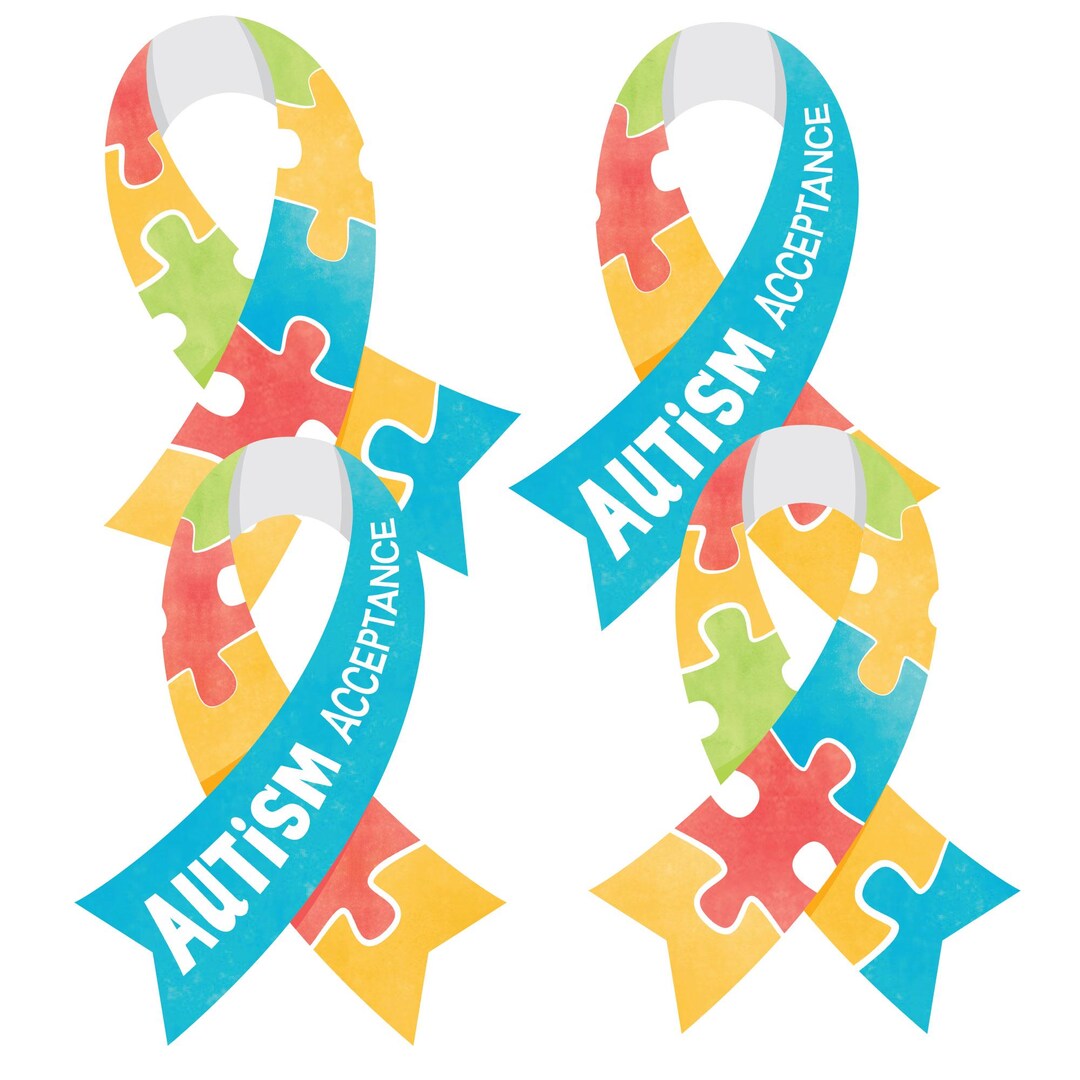 Autism Acceptance Decorations - DIY Awareness Paper Ribbon Cut-out ...