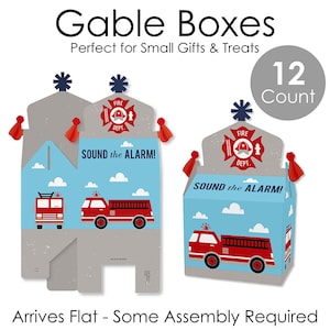 Fired up Fire Truck - Treat Box Party Favors - Firefighter Firetruck ...