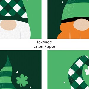 Irish Gnomes - Unframed St. Patrick’s Day Linen Paper Wall Art - Set of ...