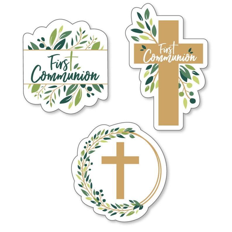 First Communion Elegant Cross DIY Shaped Religious Party | Etsy