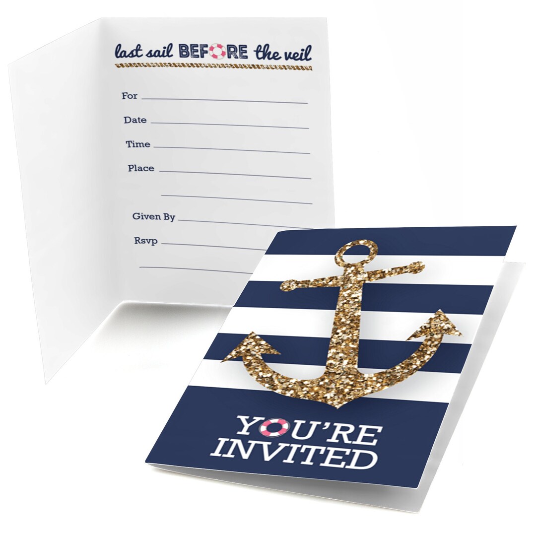 Bachelorette Party Fill-in Invites - Last Sail Before the Veil ...