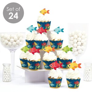 Let’s Go Fishing - Cupcake Decoration - Fish Themed Birthday Party or ...