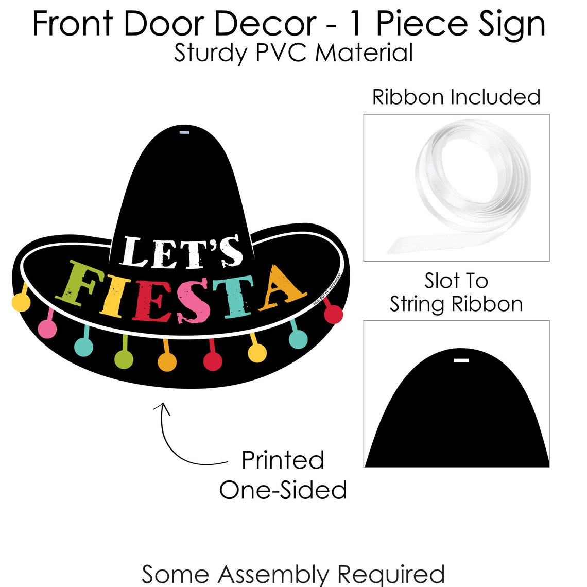 Let’s Fiesta - Hanging Porch Mexican Fiesta Outdoor Decorations - Front ...