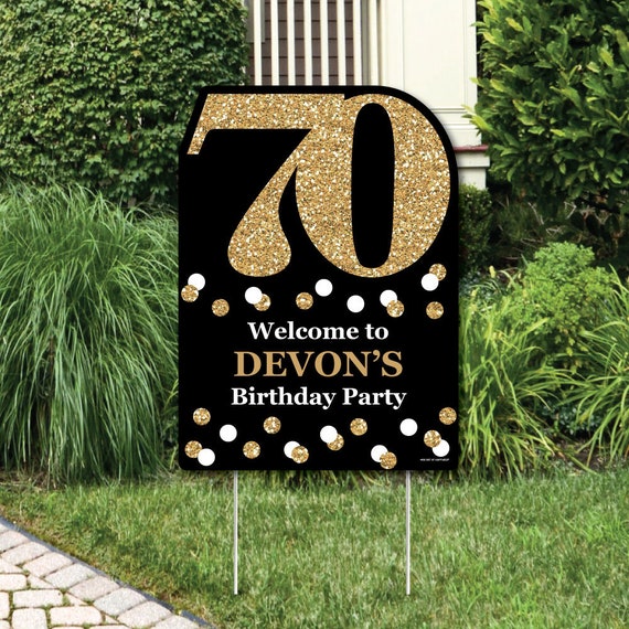 Adult 70th Birthday - Gold - Party Decorations - Birthday Party ...
