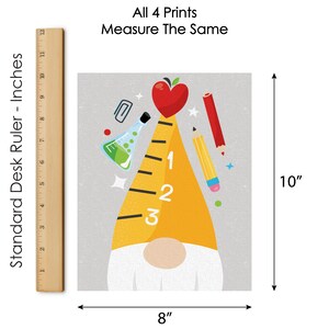 School Gnomes - Unframed Teacher and Classroom Linen Paper Wall Art ...