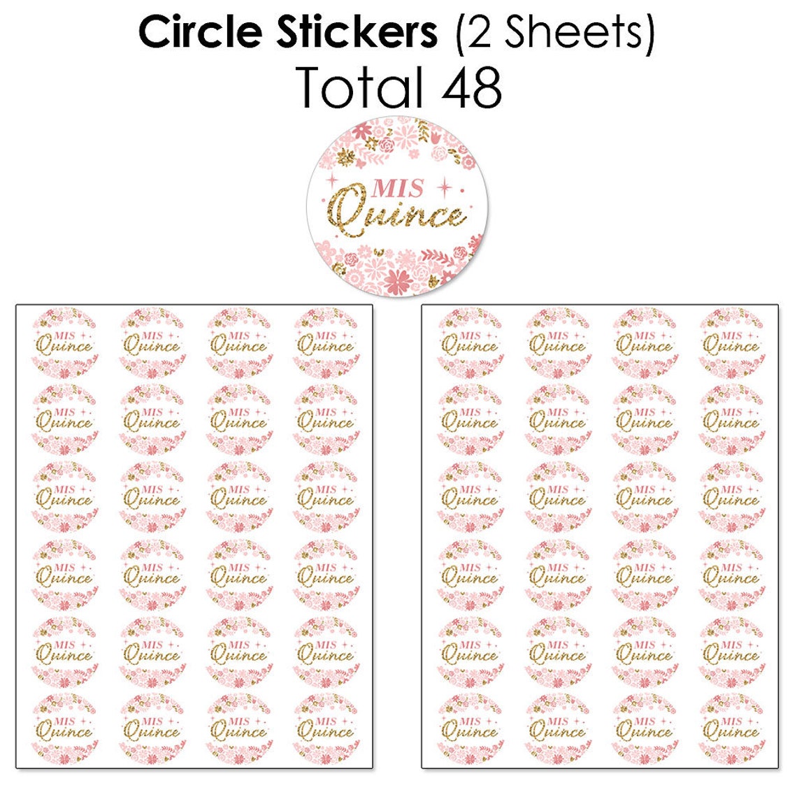 Mis Quince Anos - Mini Candy Bar Wrappers, Round Candy Stickers and ...