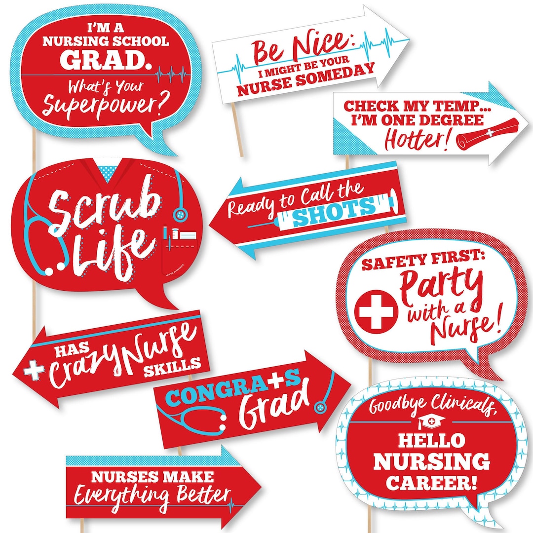 Funny Nurse Graduation Photo Booth Props - Medical Nursing Graduation ...