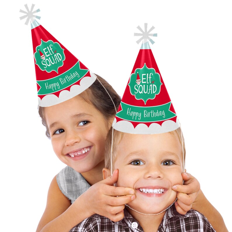 Elf Squad Party Cone Happy Birthday Party Hats for Kids and - Etsy