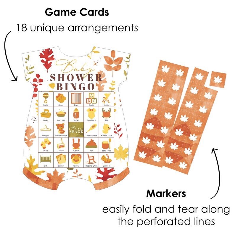 Fall Foliage Baby - Picture Bingo Cards and Markers - Autumn Leaves ...