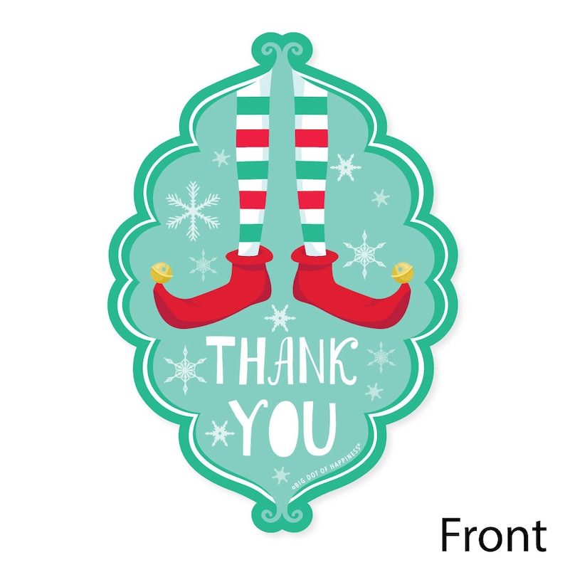 Elf Squad Shaped Thank You Cards Kids Elf Christmas and - Etsy