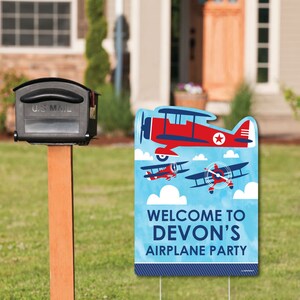 Taking Flight - Airplane Welcome Sign - Birthday Party Personalized ...