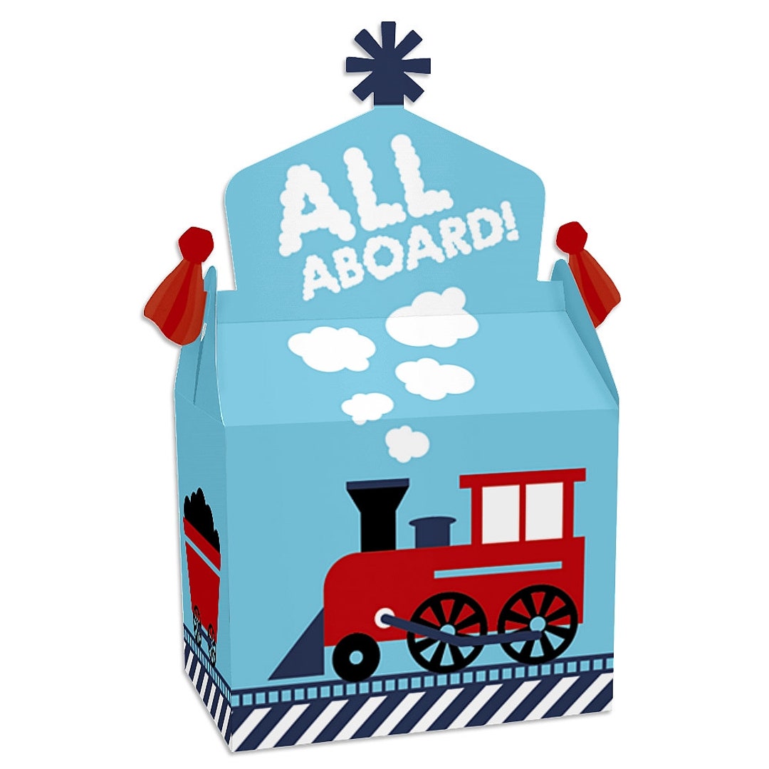 Railroad Party Crossing - Treat Box Party Favors - Steam Train Birthday ...