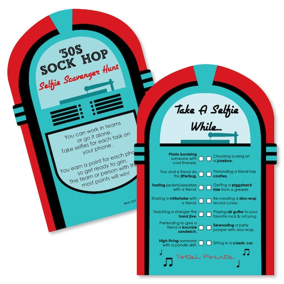 50's Sock Hop - Selfie Scavenger Hunt - 1950's Rock N Roll Decades ...