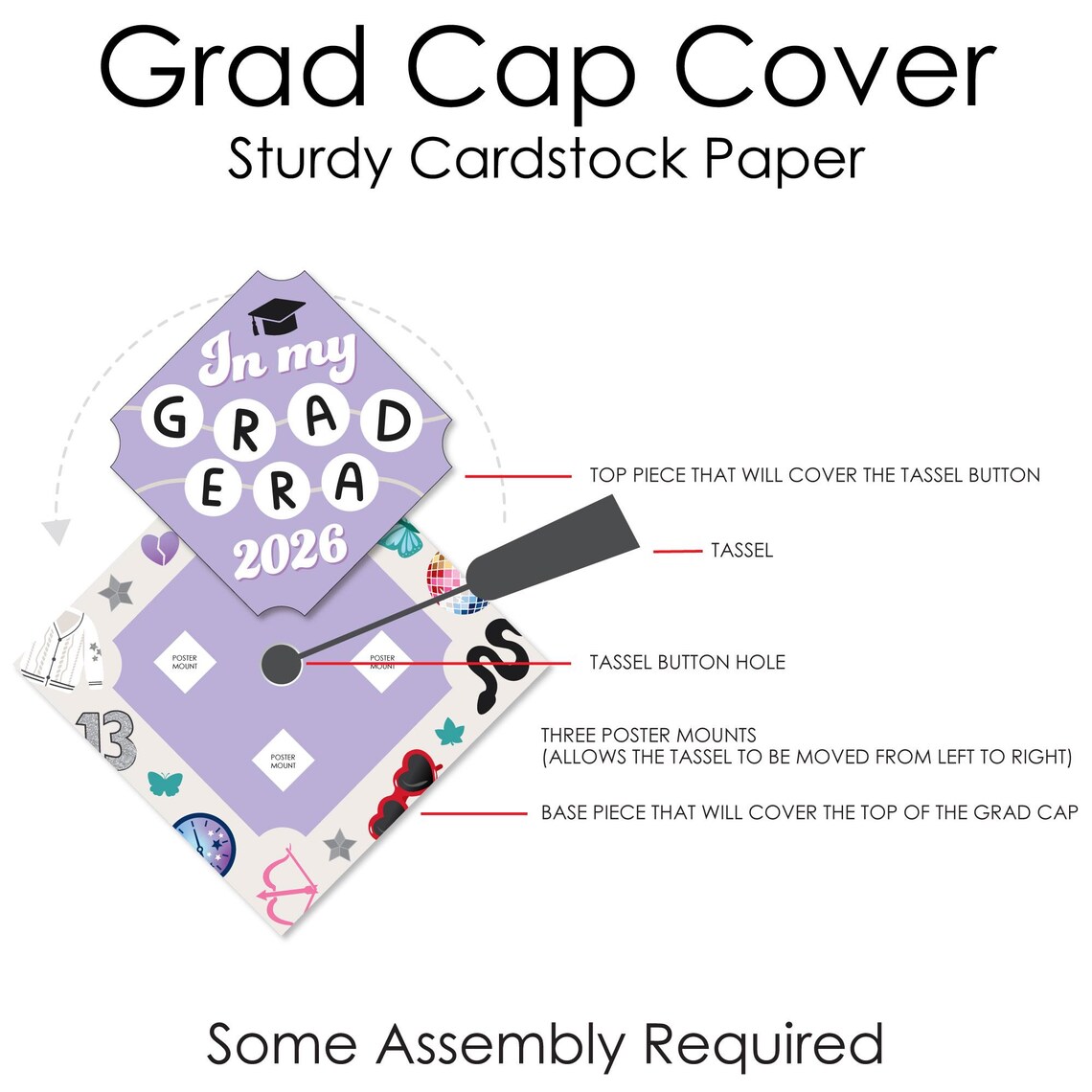 In My Grad Era - Graduation Cap Decorations Kit - Grad Cap Cover - Etsy