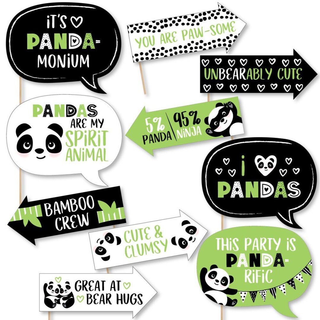 Funny Party Like a Panda Bear - Photo Booth Props - Panda Photo Booth ...