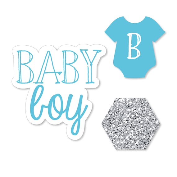 Baby Boy DIY Shaped Paper Cut Outs - Baby Shower and Birthday Party Die ...