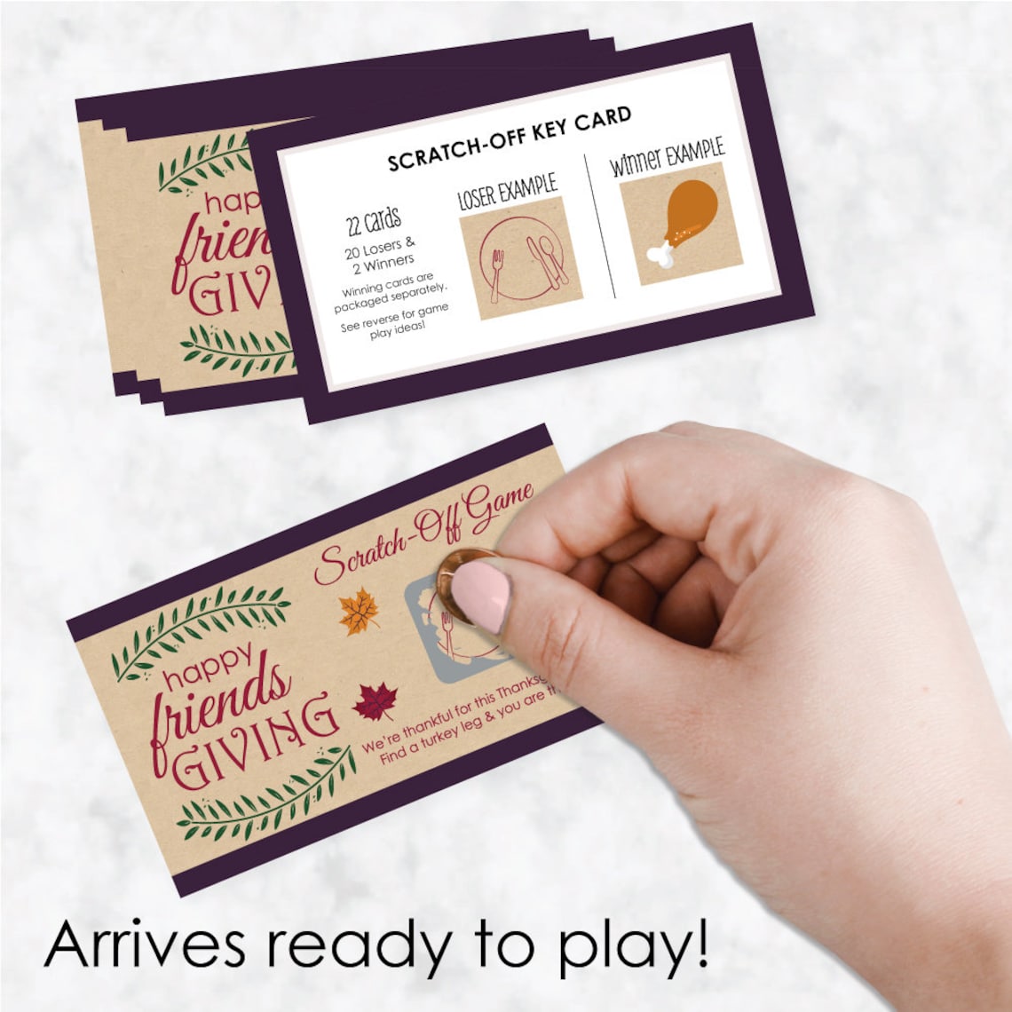 Friends Thanksgiving Feast - Friendsgiving Party Game Scratch off Cards ...