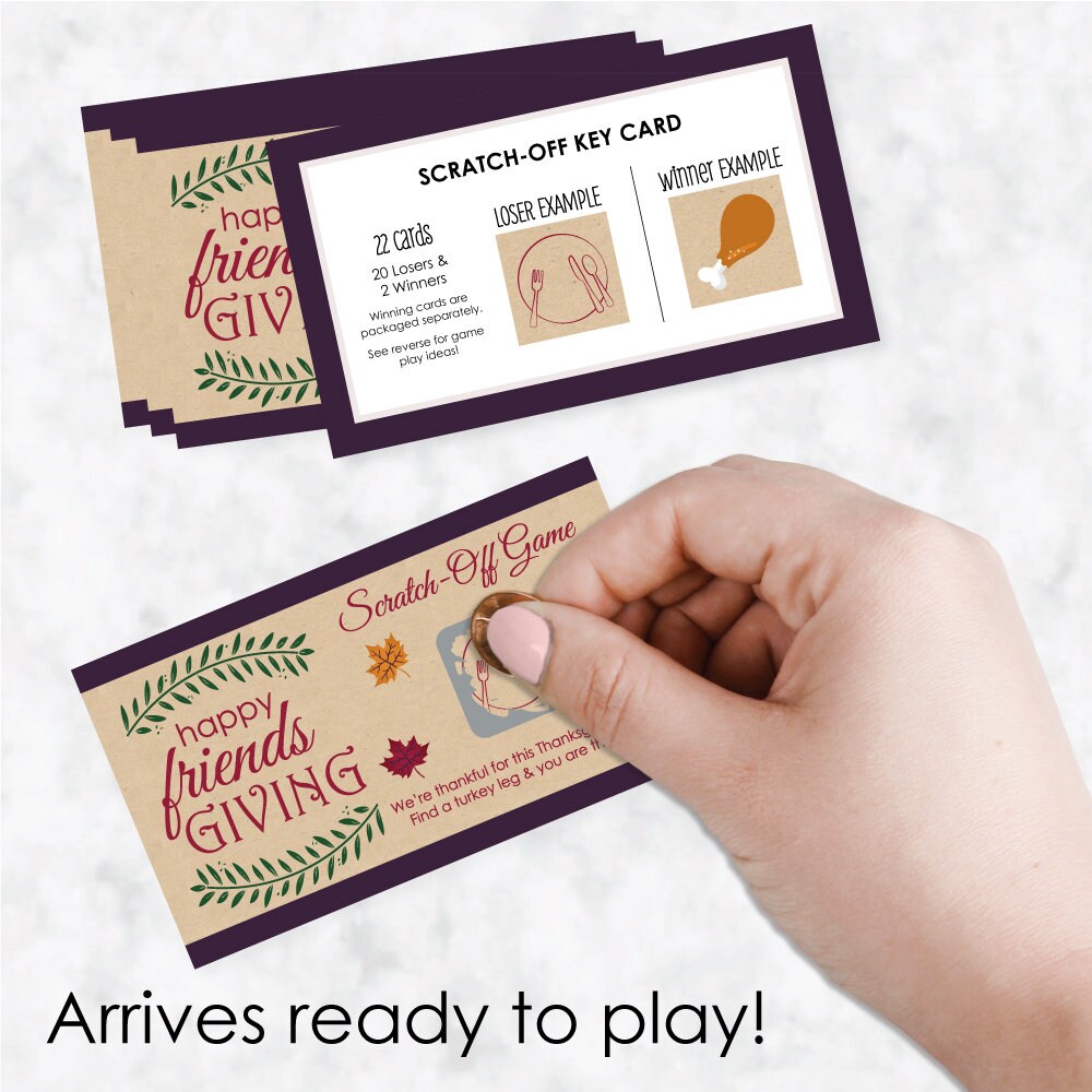 Friends Thanksgiving Feast - Friendsgiving Party Game Scratch off Cards ...