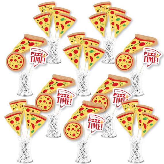 Pizza Party Time - Baby Shower or Birthday Party Centerpiece Sticks ...