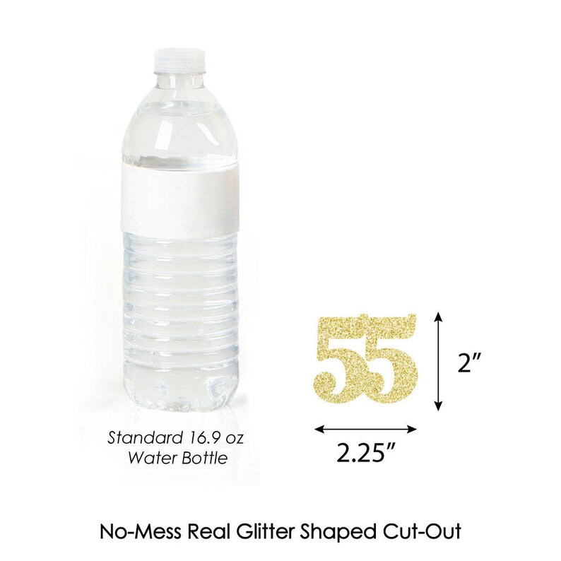 Gold Glitter 55 - No-mess Real Gold Glitter Cut-out Numbers - 55th ...